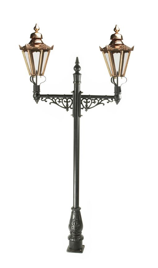 Double headed copper Hexagonal Lamp post | Black Country Metalworks