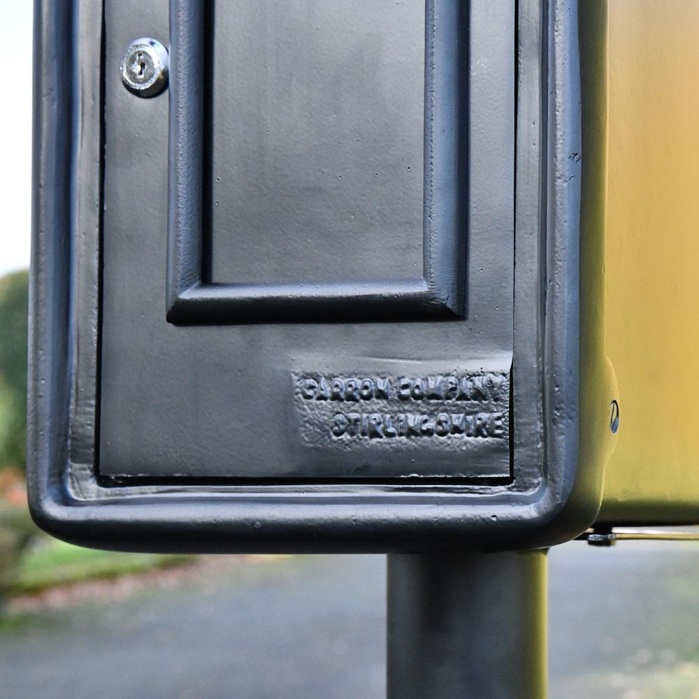 King George Rex Black Period Post Box & Stand | Black Country Metalworks