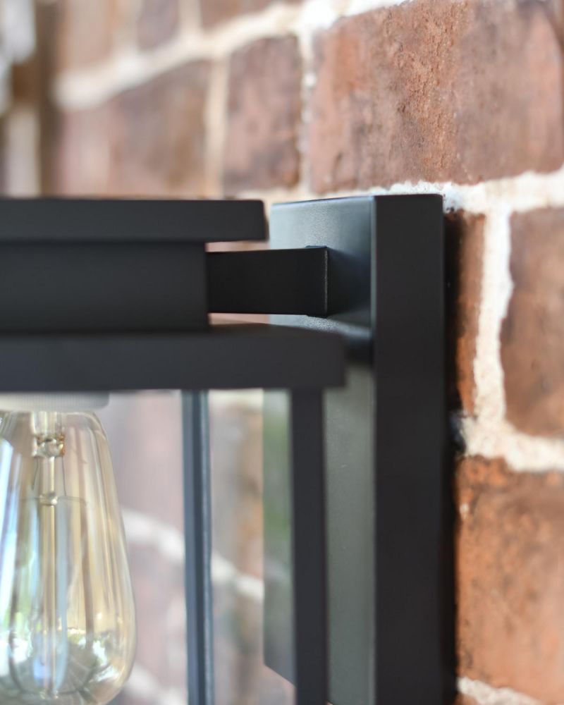 Large Black Contemporary "Quadrant" Outdoor Top Fix Wall Light | Black ...