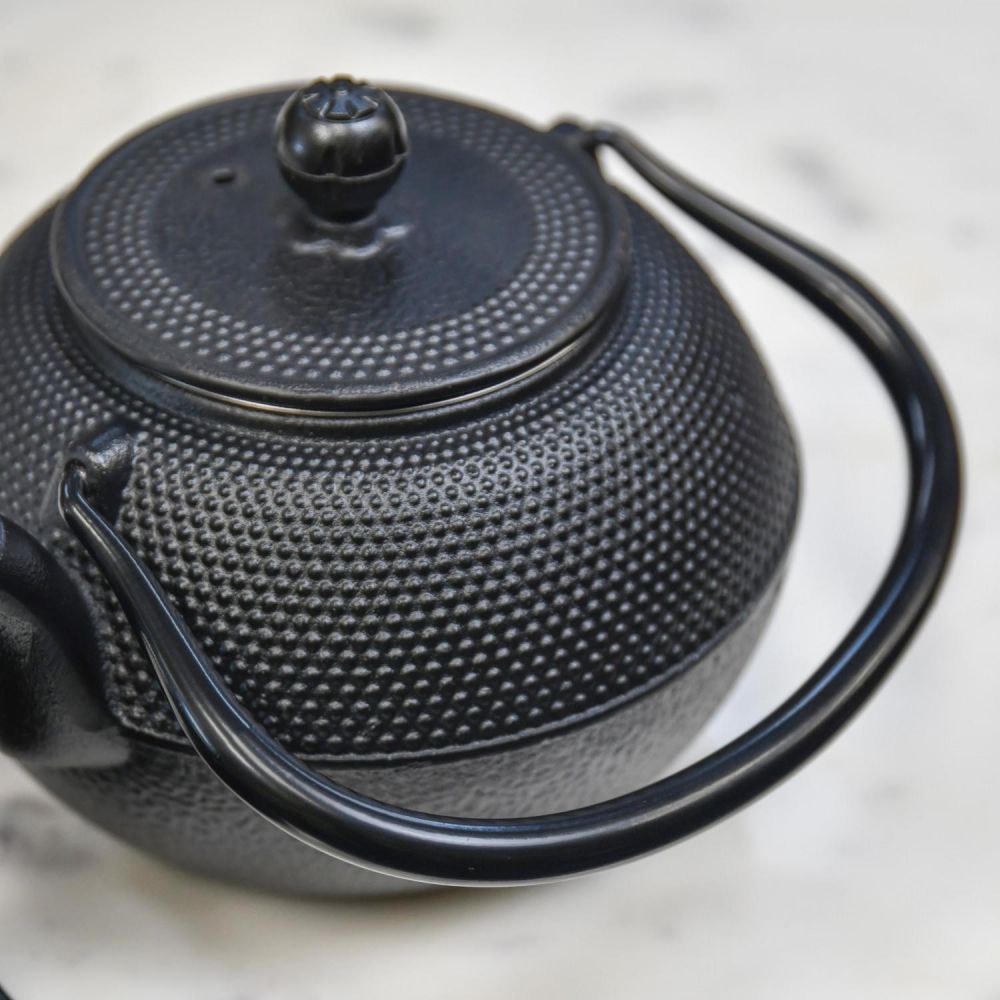 Large Black "Kyusu" Cast Iron Japanese Teapot with Handle - 1.2L ...
