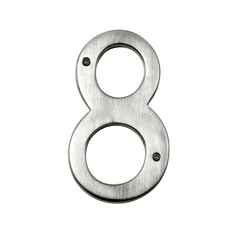 Large Satin Chrome House Numbers | Black Country Metalworks