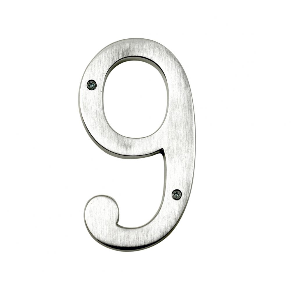 Large Satin Chrome House Numbers | Black Country Metalworks