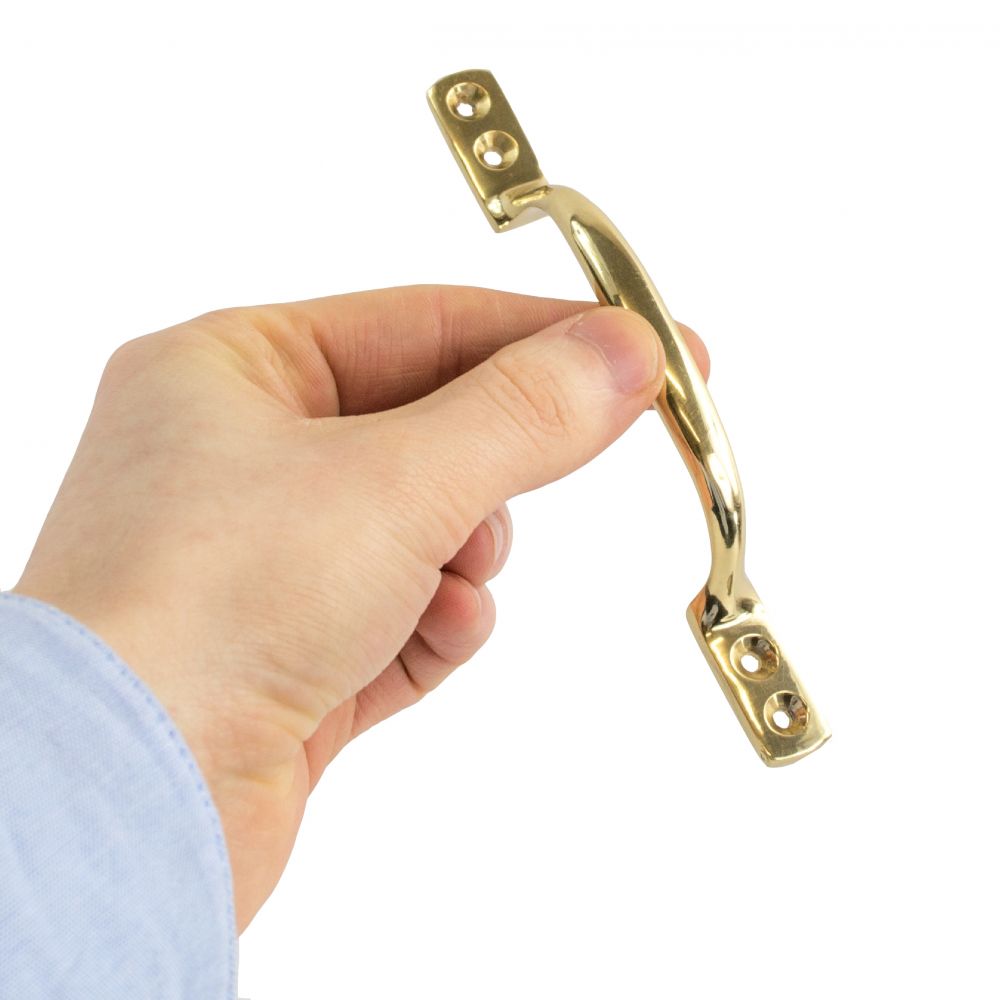 Simplistic Polished Brass Round Pull Handle | Black Country Metalworks