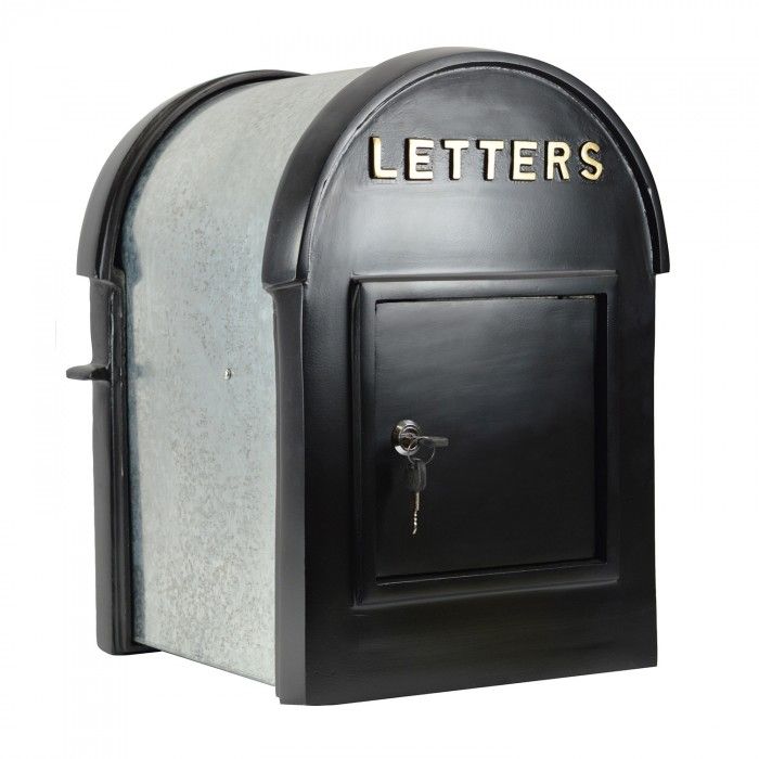 Black & Gold Grosvenor Telescopic Post Box - Complete Set | Black ...