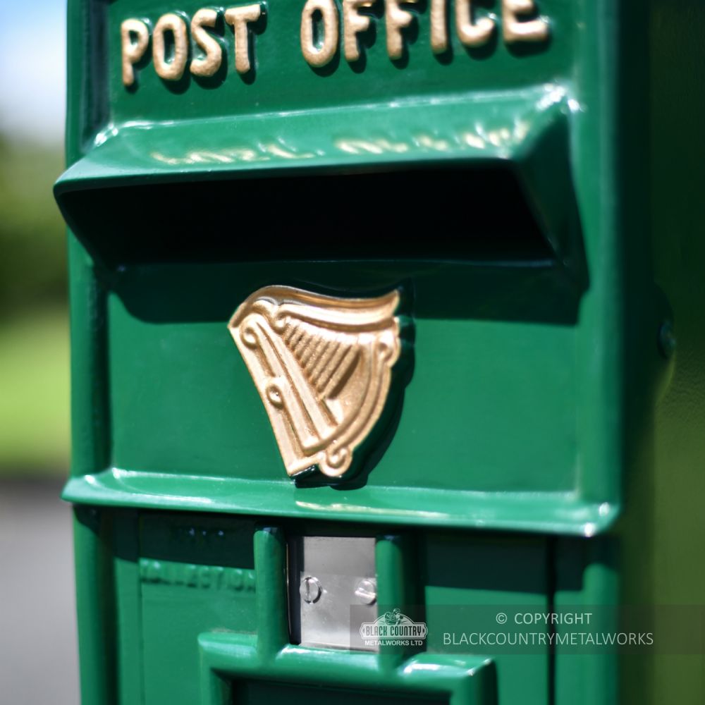 Irish Harp Post and Parcel Box With Column | Black Country Metalworks
