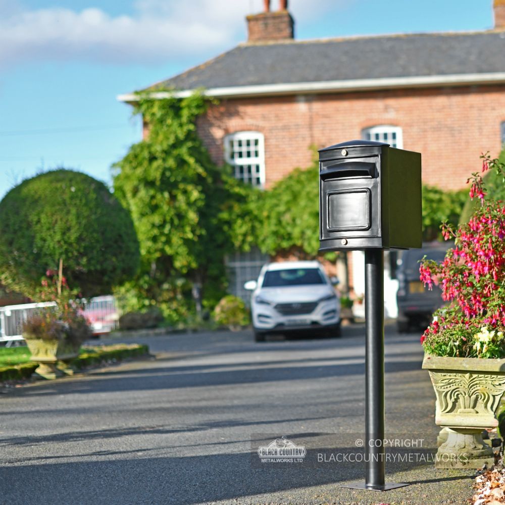 The Rear Opening Sheffield Post Box & Stand | Black Country Metalworks