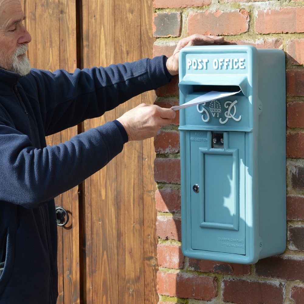 "Light Cove" Slim King George Post Box | Black Country Metalworks