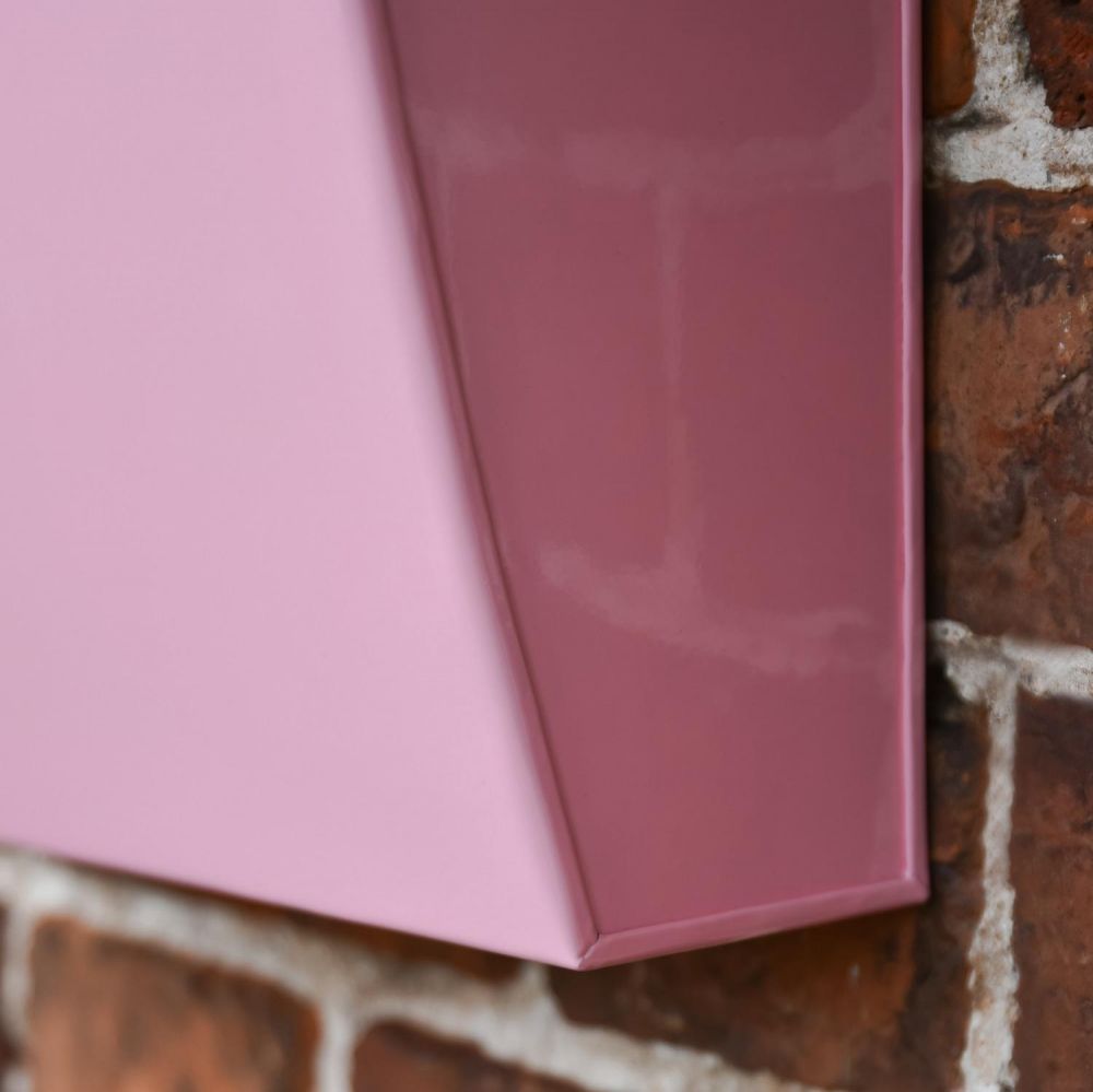 “Rose Mist” Light Pink Contemporary Post Box with Lock | Black Country ...