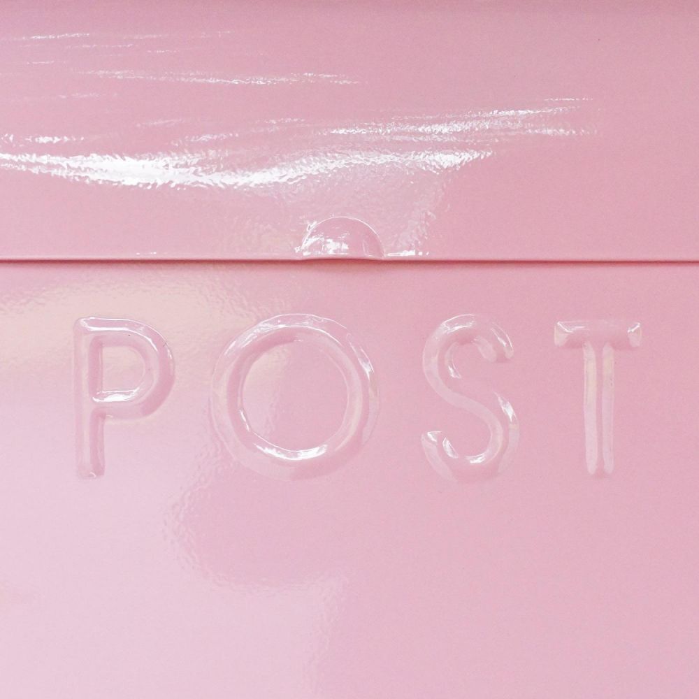 “Rose Mist” Light Pink Contemporary Post Box | Black Country Metalworks