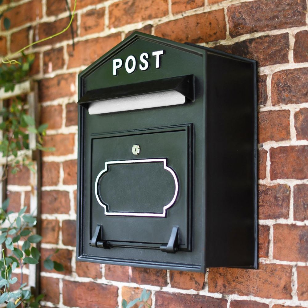 Black "Oxford" Wall Mounted Post Box | Black Country Metalworks