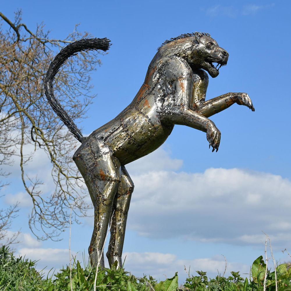 Copper Leopard Cast Aluminium Sculpture | Black Country Metalworks
