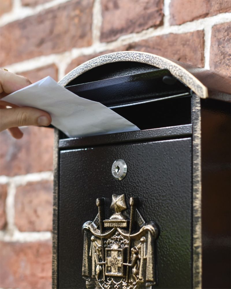 Black & Bronze 'Dawson Lodge' Wall Mounted Post Box | Black Country ...