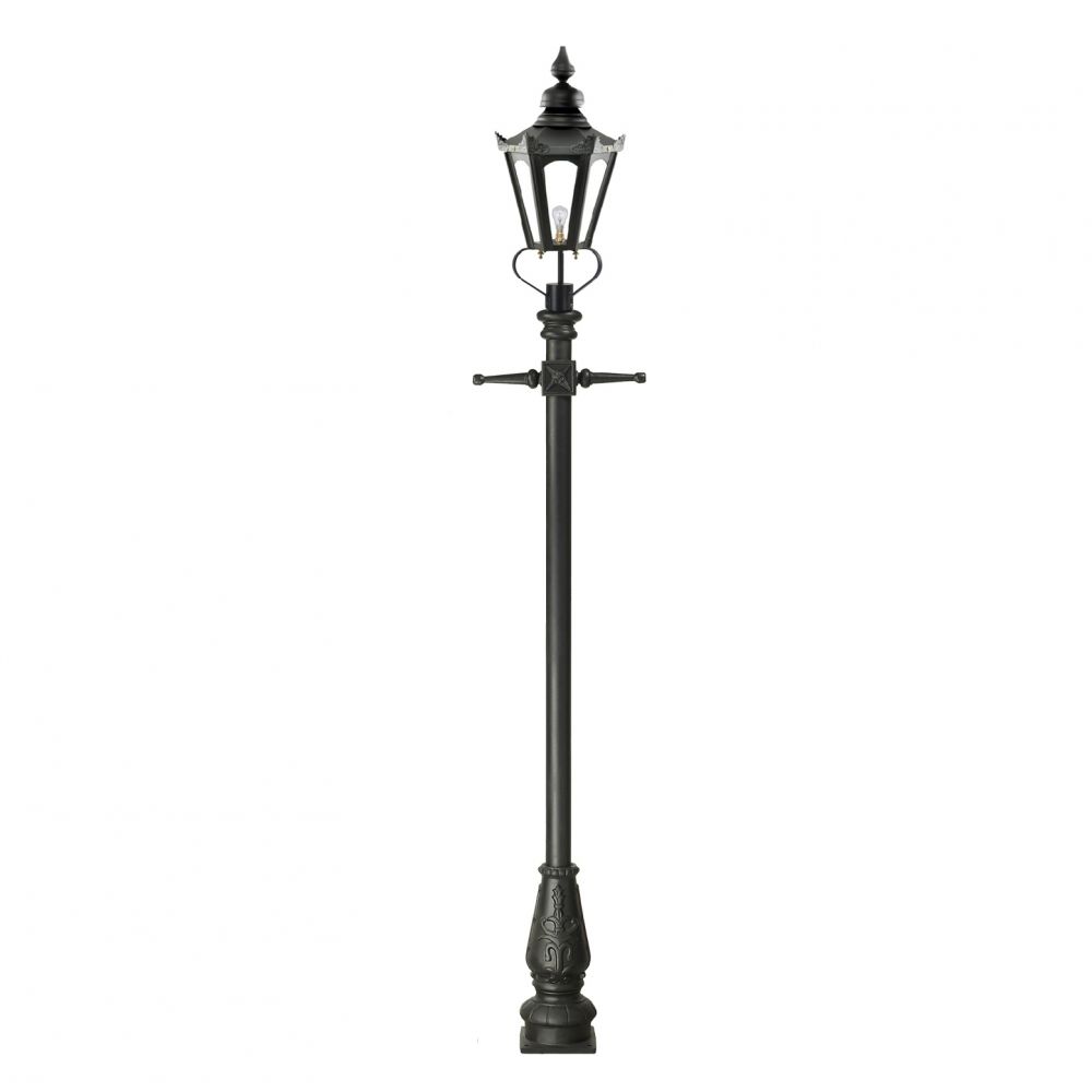 Concordia Hexagonal Black Lamp Post & Lantern Set 3.225m | Black ...