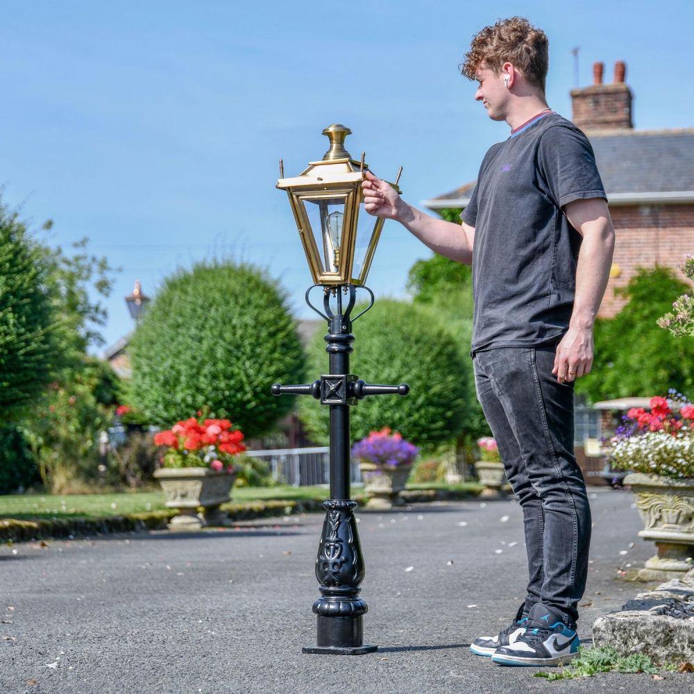 Antique Brass Dorchester Miniature Lamp Post - 1.5m | Black Country ...