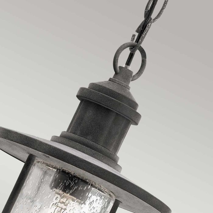 "Linton" Modern Hanging Chain Lantern in a Weathered Finish | Black ...