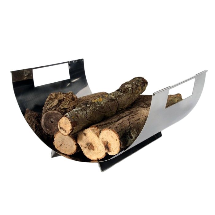 Eriksen Stainless Steel Curved Log Holder | Black Country Metalworks