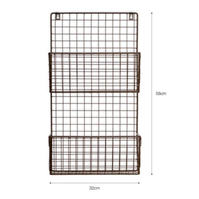 Wall Mounted Wire Mesh Magazine Rack | Black Country Metalworks