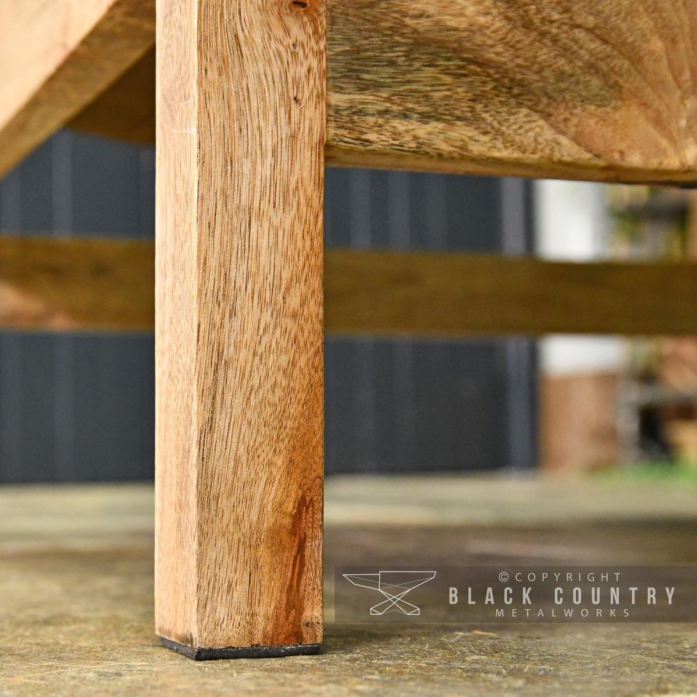 "The Barford" Mango Wood & Tan Leather Relax Chair | Black Country ...