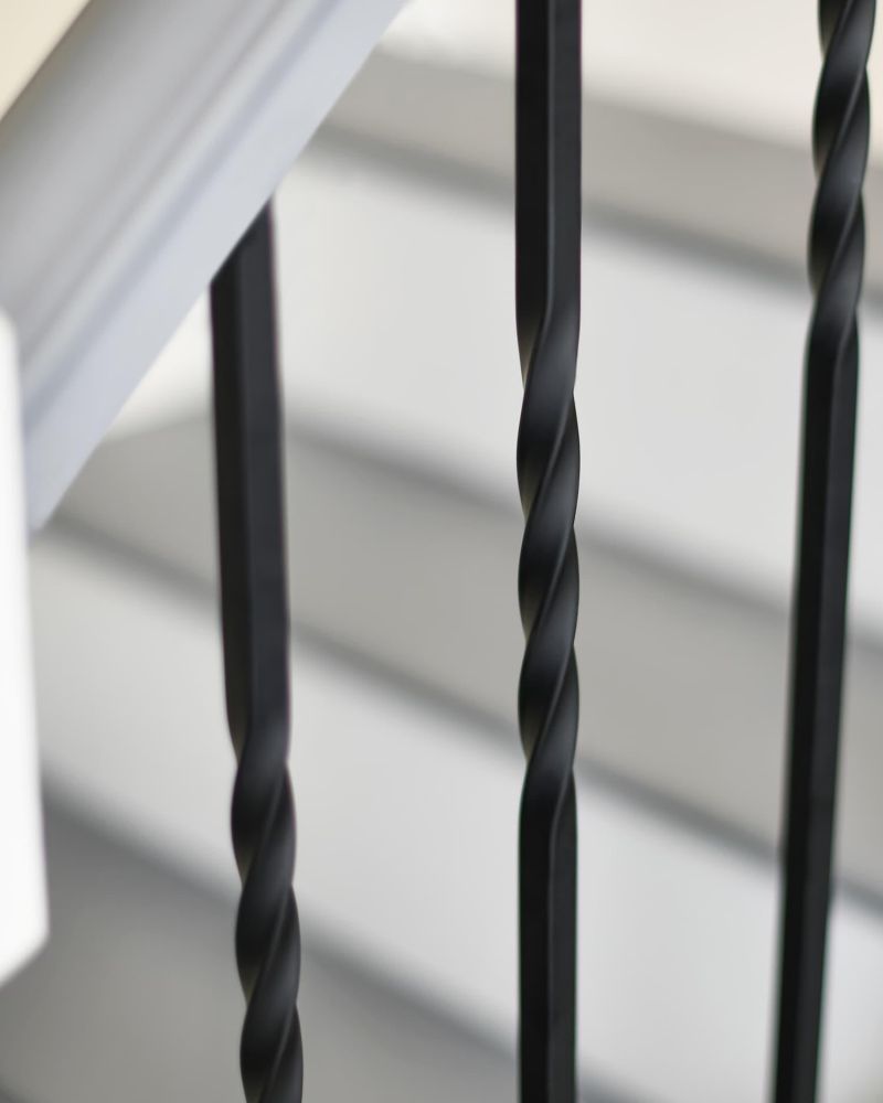 Matte Black "Enfield" Double Twist Stair Spindle - Spindle ONLY - No Brackets | Black Country ...