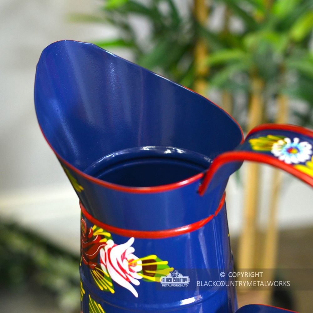 Medium Blue Traditional Hand Painted Narrowboat Style Jug - 35cm ...