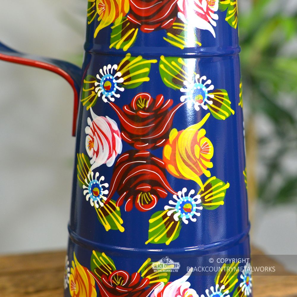 Medium Blue Traditional Hand Painted Narrowboat Style Jug - 35cm ...