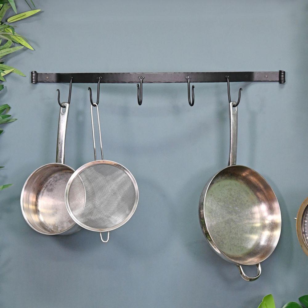 Blacksmith Wall Mounted Bowed Kitchen Tool Rack | Black Country Metalworks