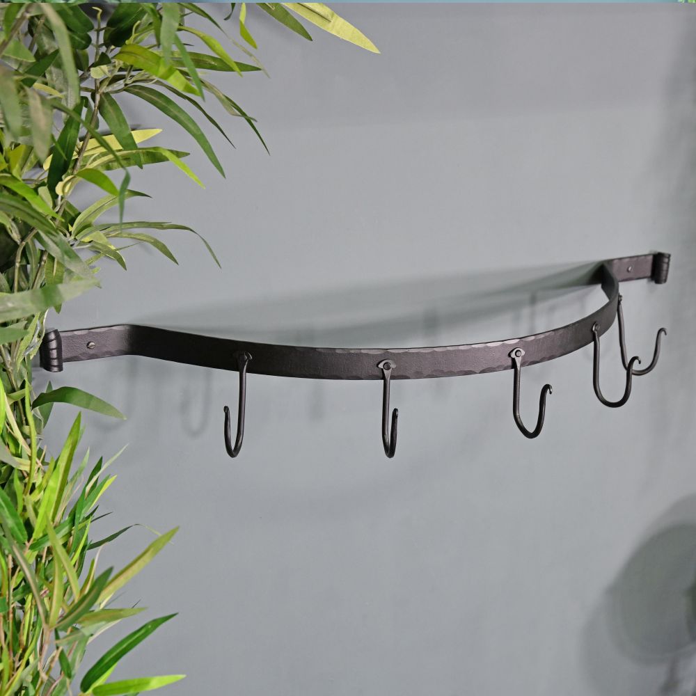 Blacksmith Wall Mounted Bowed Kitchen Tool Rack | Black Country Metalworks