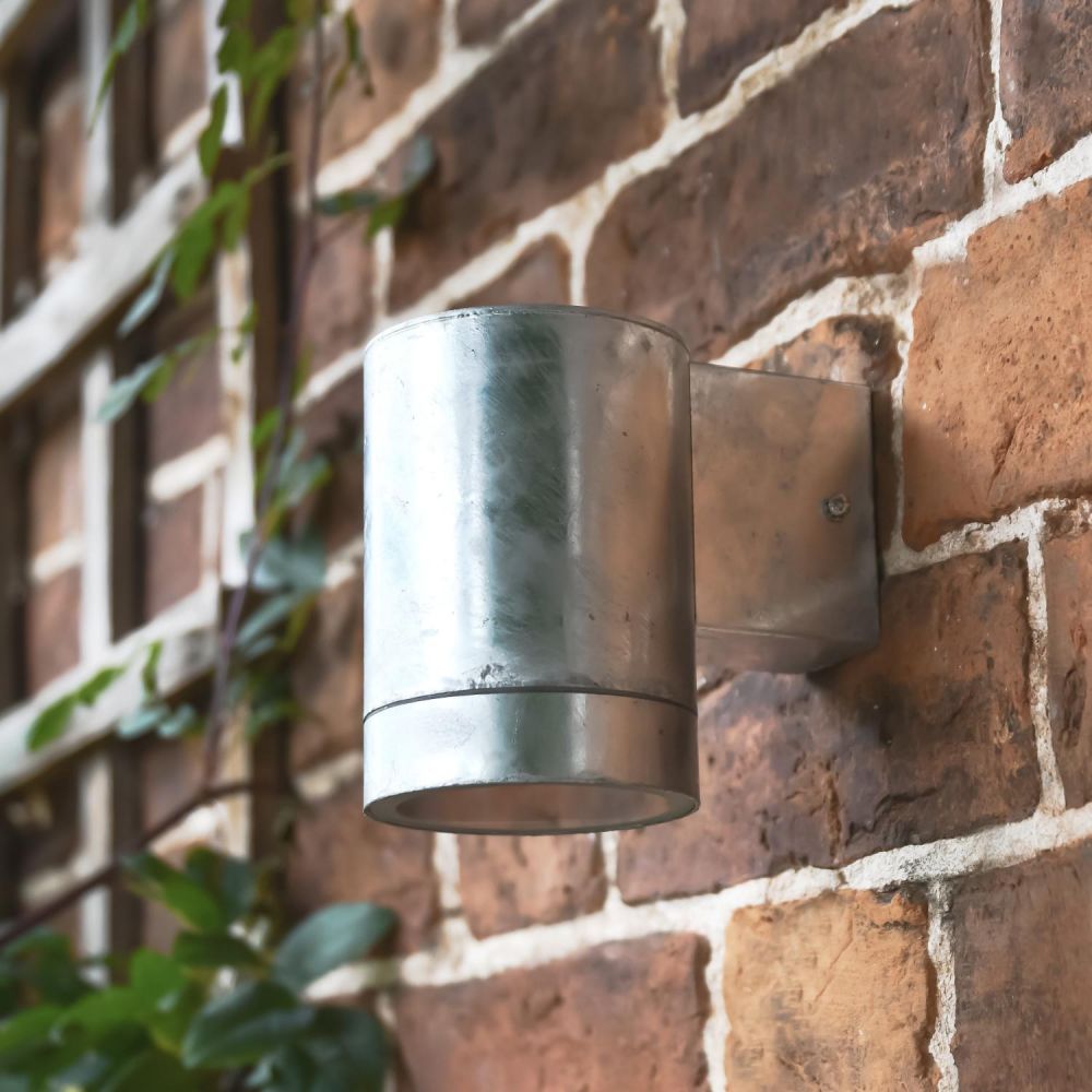 Modern Galvanised Steel "Barrel" Wall Light - Large | Black Country ...