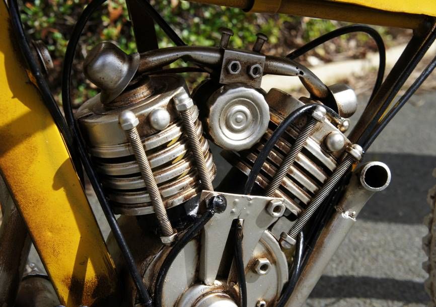 “Hendee” Yellow Indian Motorcycle | Black Country Metalworks