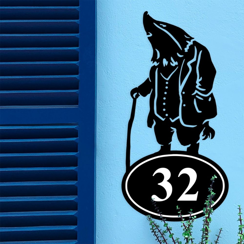Mr Badger Iron House Number Sign | Black Country Metalworks