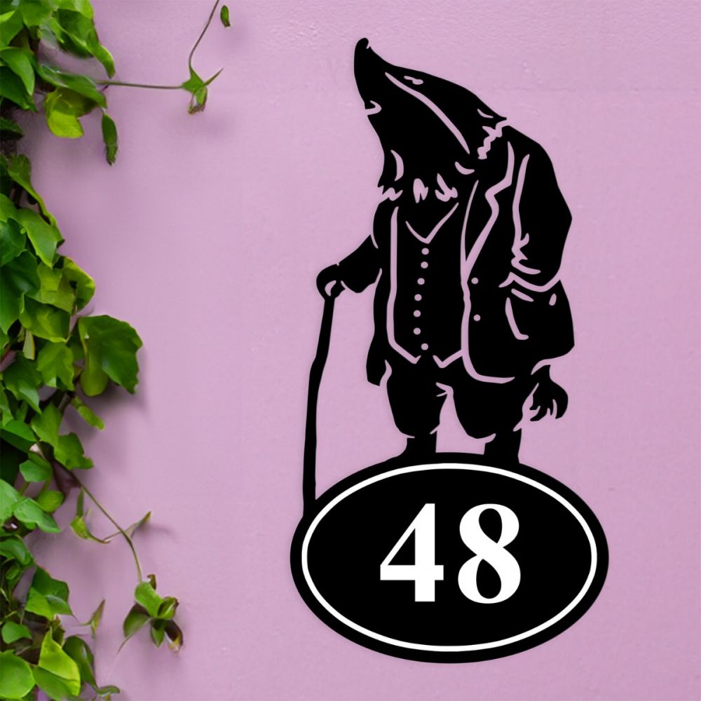 Mr Badger Iron House Number Sign | Black Country Metalworks