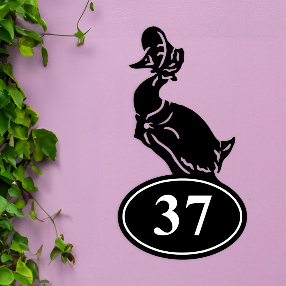 Mrs Duck Iron House Number Sign | Black Country Metalworks