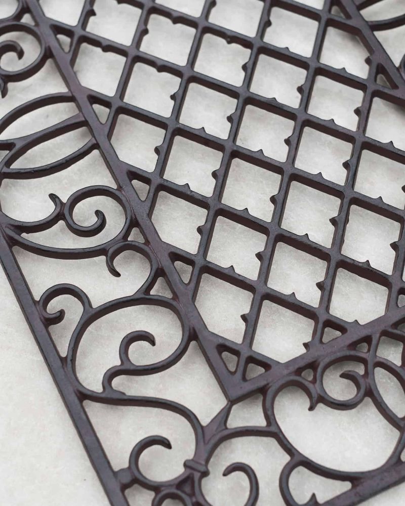 Natural Cast Iron Ornate "Aureate" Rectangular Doormat | Black Country ...