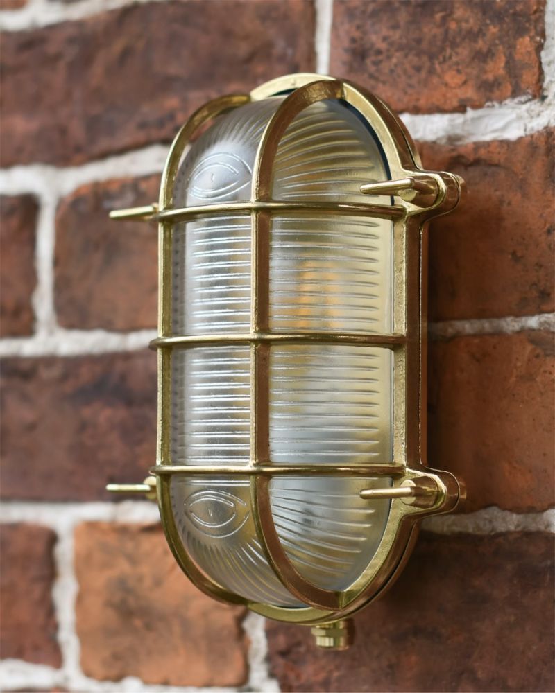Antique Brass Nautical "Bayside" Bulkhead Wall Light | Black Country ...