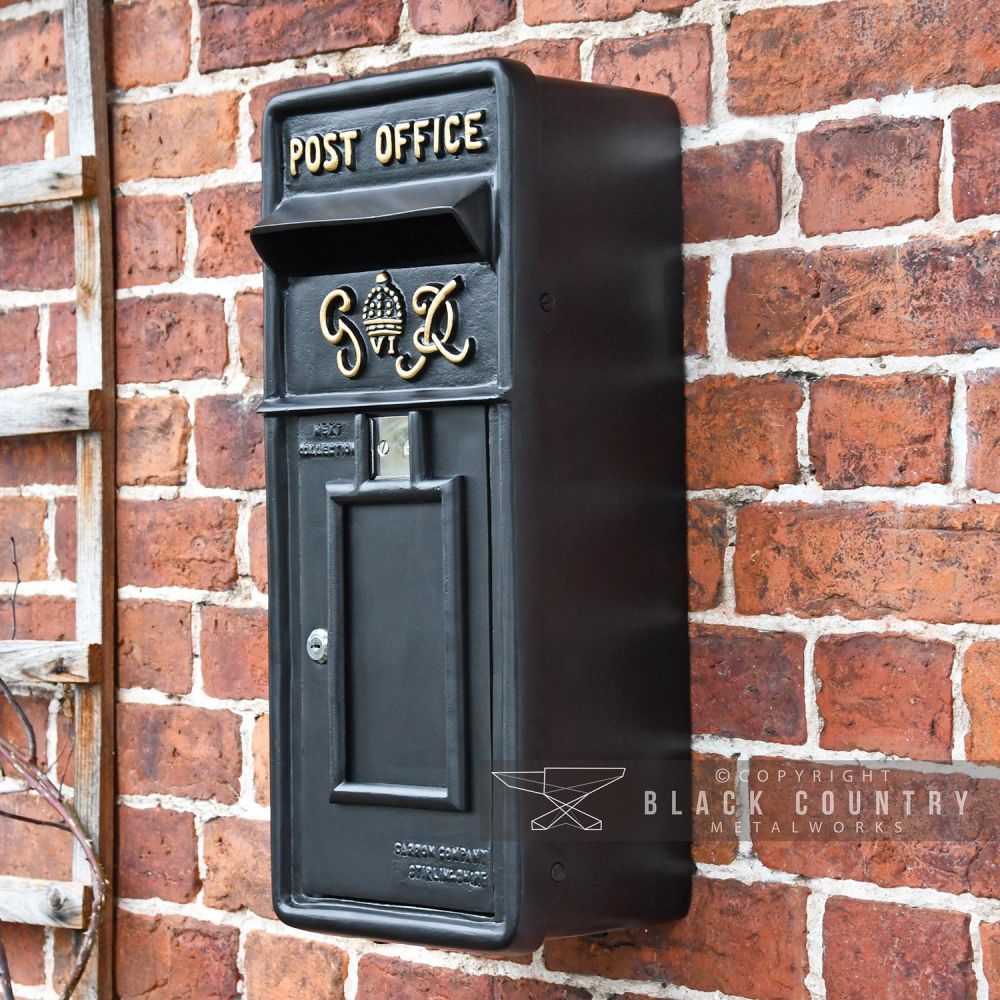 "Oakhampton" Slim King George Post Box In Black | Black Country Metalworks