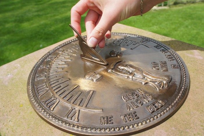 Antique Brass 'Old Father Time' Sundial - 450mm | Black Country Metalworks