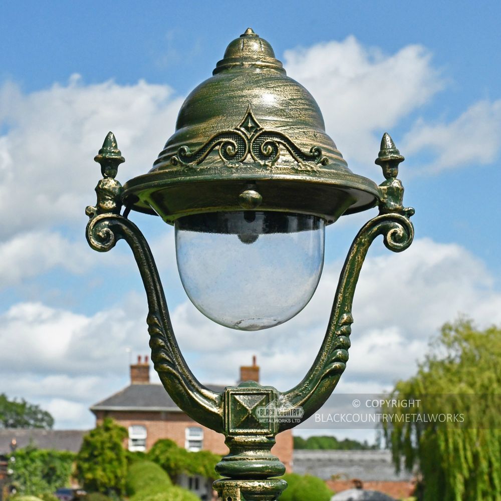 "The Caesar" Olive Green Opulent Cast Iron Lamp Post 2.5m | Black ...