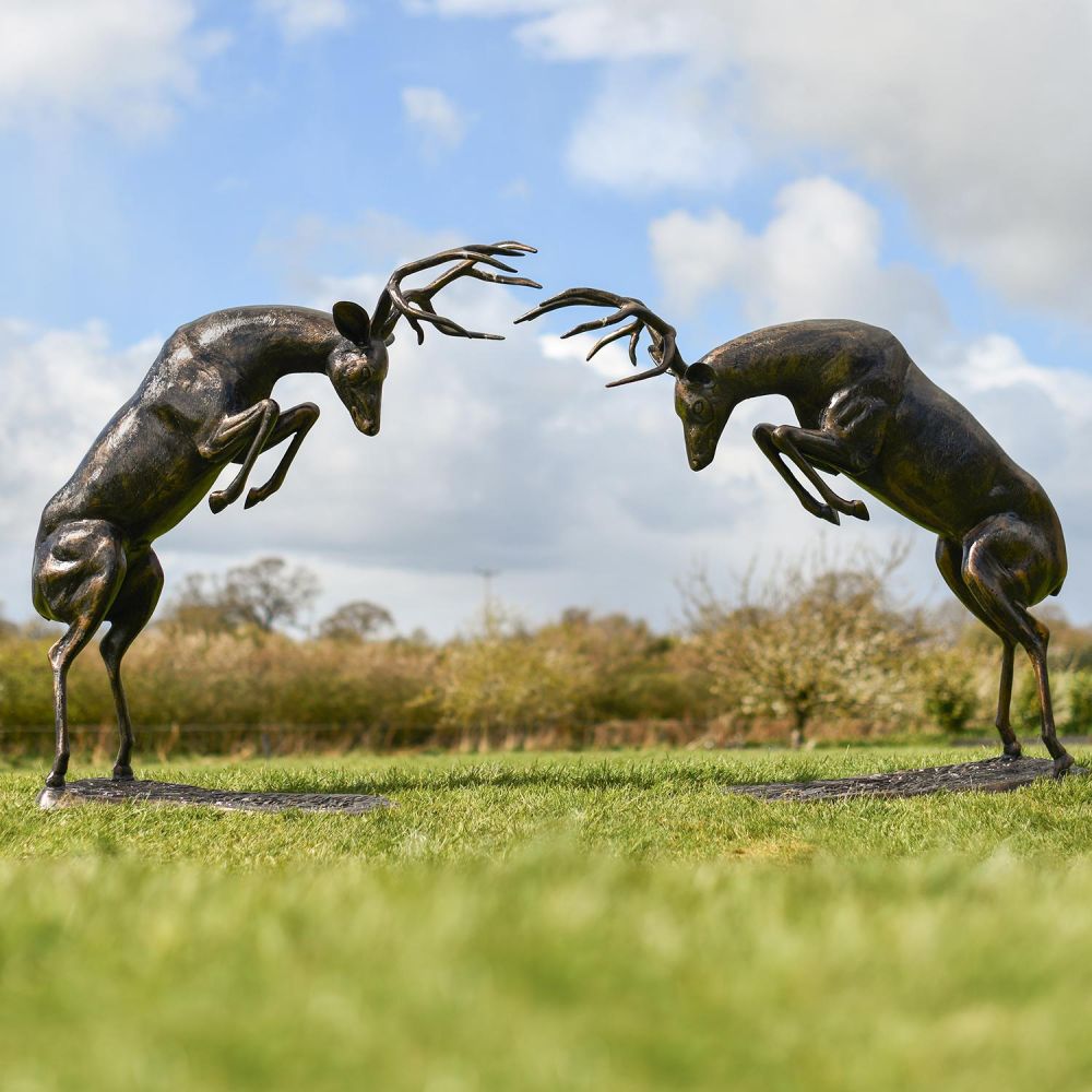 Deer Sculptures | Stag & Doe Statues | Life Size | Black Country Metalworks