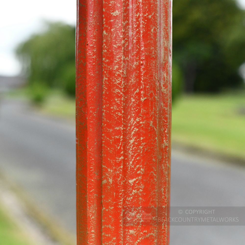 "Lady Maribelle" Antique Red Cast Iron Ornate Swan Neck Lamp Post 2.5m ...