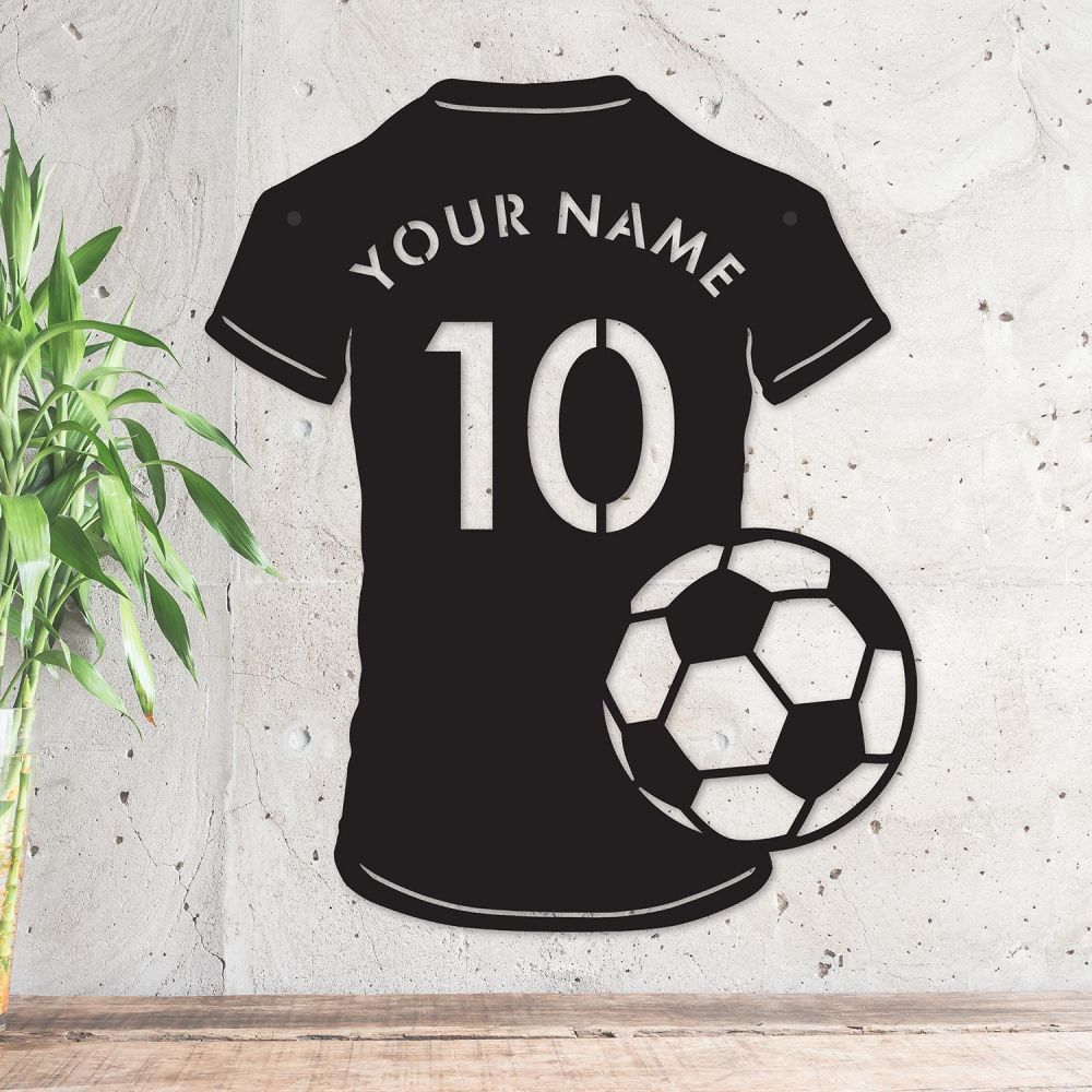Personalised Football Shirt & Football Wall Art | Black Country Metalworks