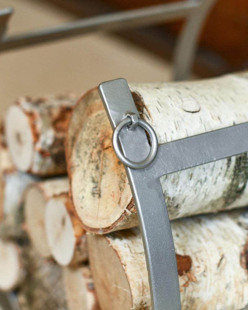 Pewter Blacksmith Curved Log Rack | Black Country Metalworks