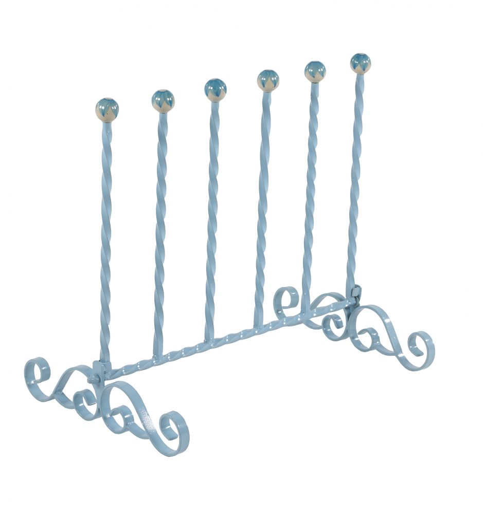 "Thirbeck" Three Pair Sky Blue Boot Rack | Black Country Metalworks
