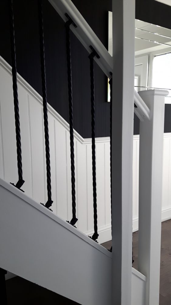 "Grosvenor" Rope Twist Stair Spindle with Brackets | Black Country ...