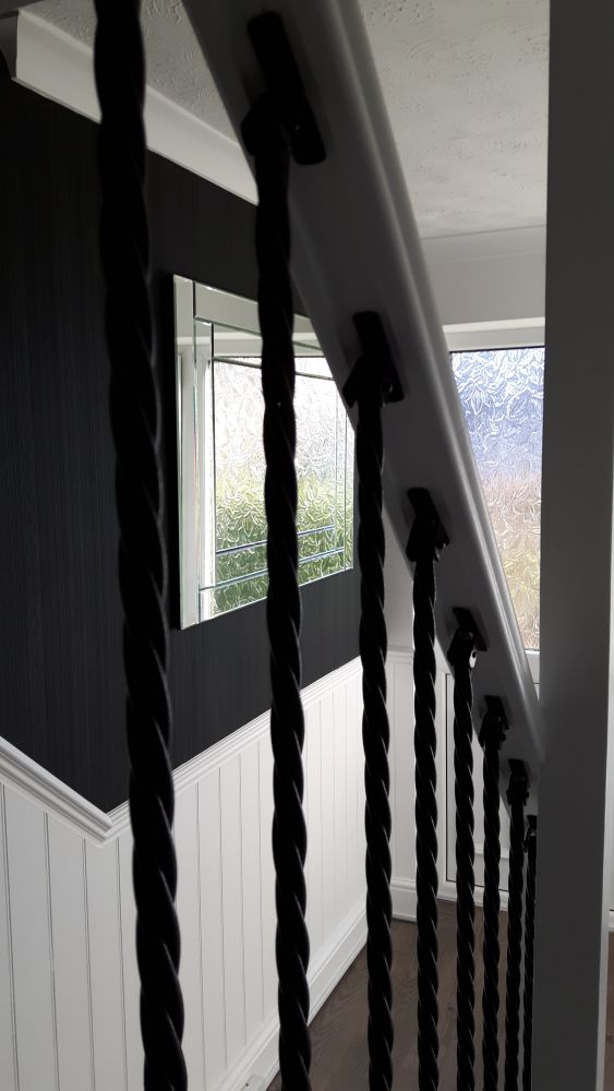 "Grosvenor" Rope Twist Stair Spindle with Brackets | Black Country ...
