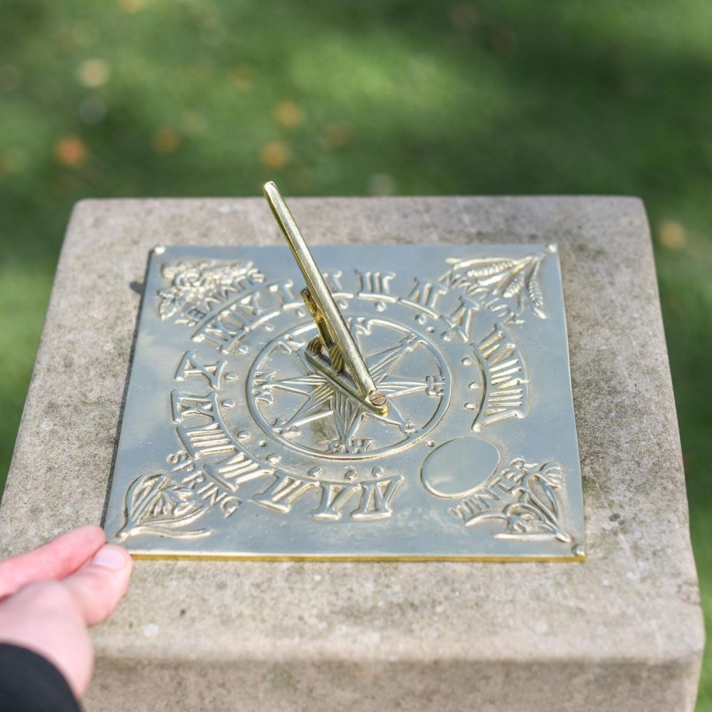 Polished Brass 'Four Seasons' Sundial - 200mm | Black Country Metalworks