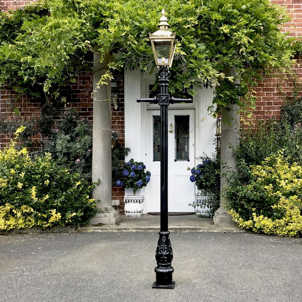 Harrogate Polished Brass Lamp Post Range 2.25m | Black Country Metalworks