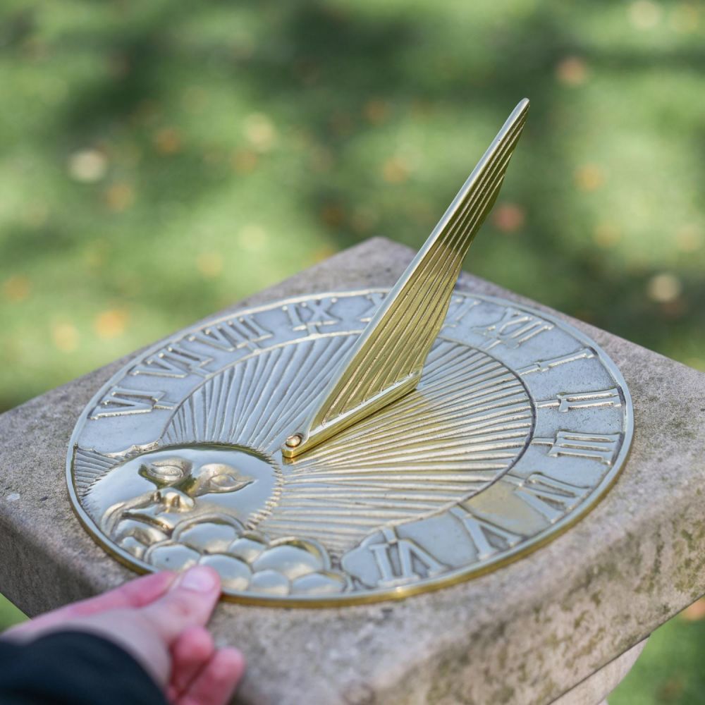 Polished Brass 'Rising Run' Sundial | Black Country Metalworks