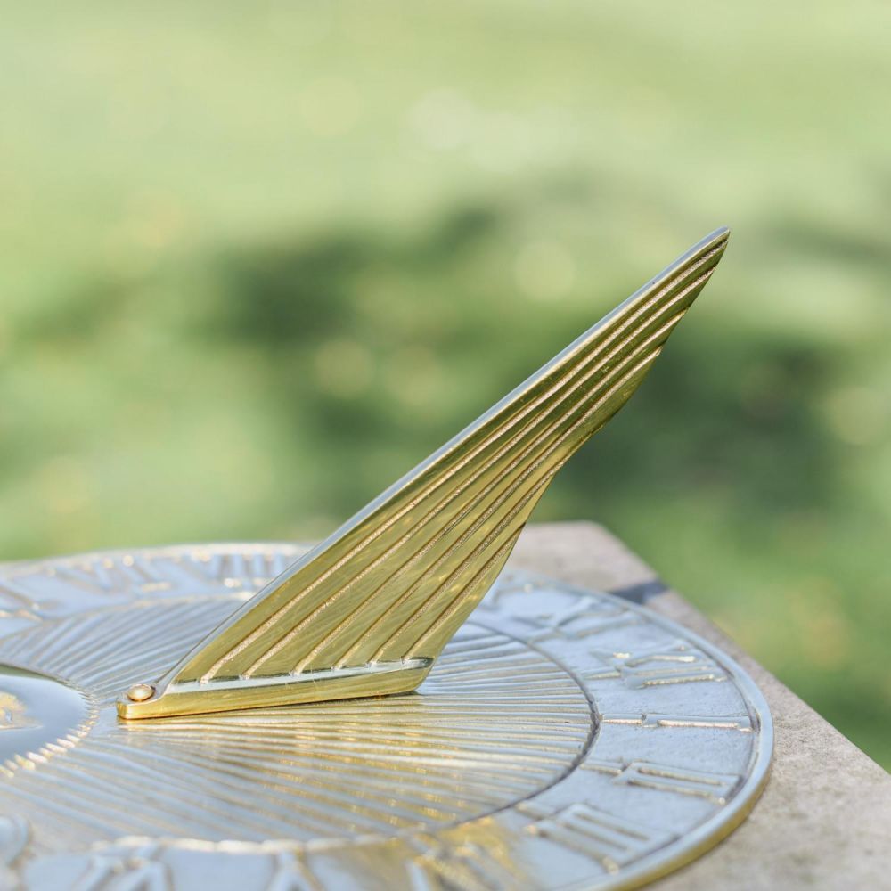 Polished Brass 'Rising Run' Sundial | Black Country Metalworks