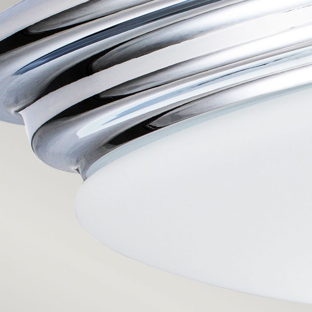 Polished Chrome 'Esposito' Flush Mount Ceiling Light | Black Country ...