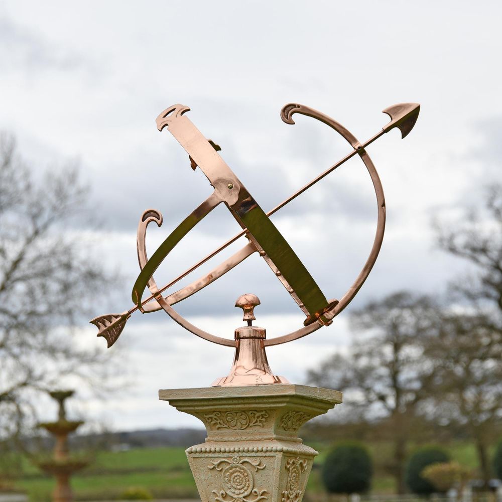 Polished Copper Armillary - 44cm | Black Country Metalworks